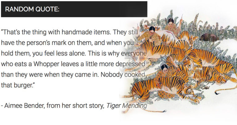 Random Quote Tiger Mending - The Monday Morning Memo