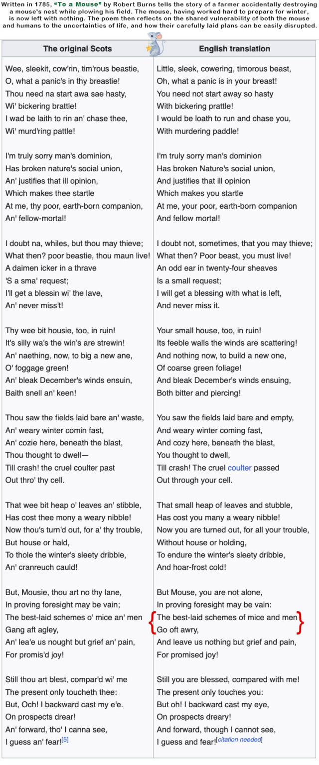 To a Mouse_Robert Burns_modernized - The Monday Morning Memo
